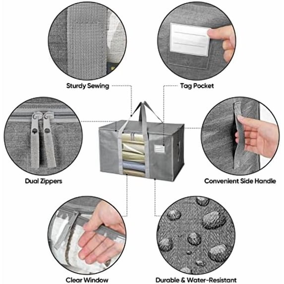 4-Pack Oversized Moving Bags with Reinforced Handles, Heavy-Duty ...