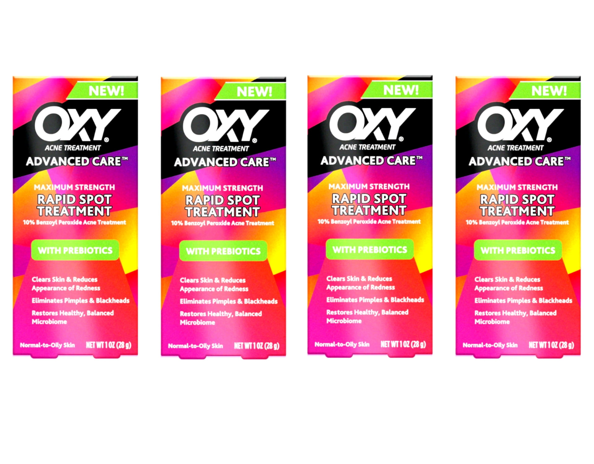 Oxy Maximum Action Acne Pimple Cream, 4 Pack Spot Treatment, 1 oz Each ...