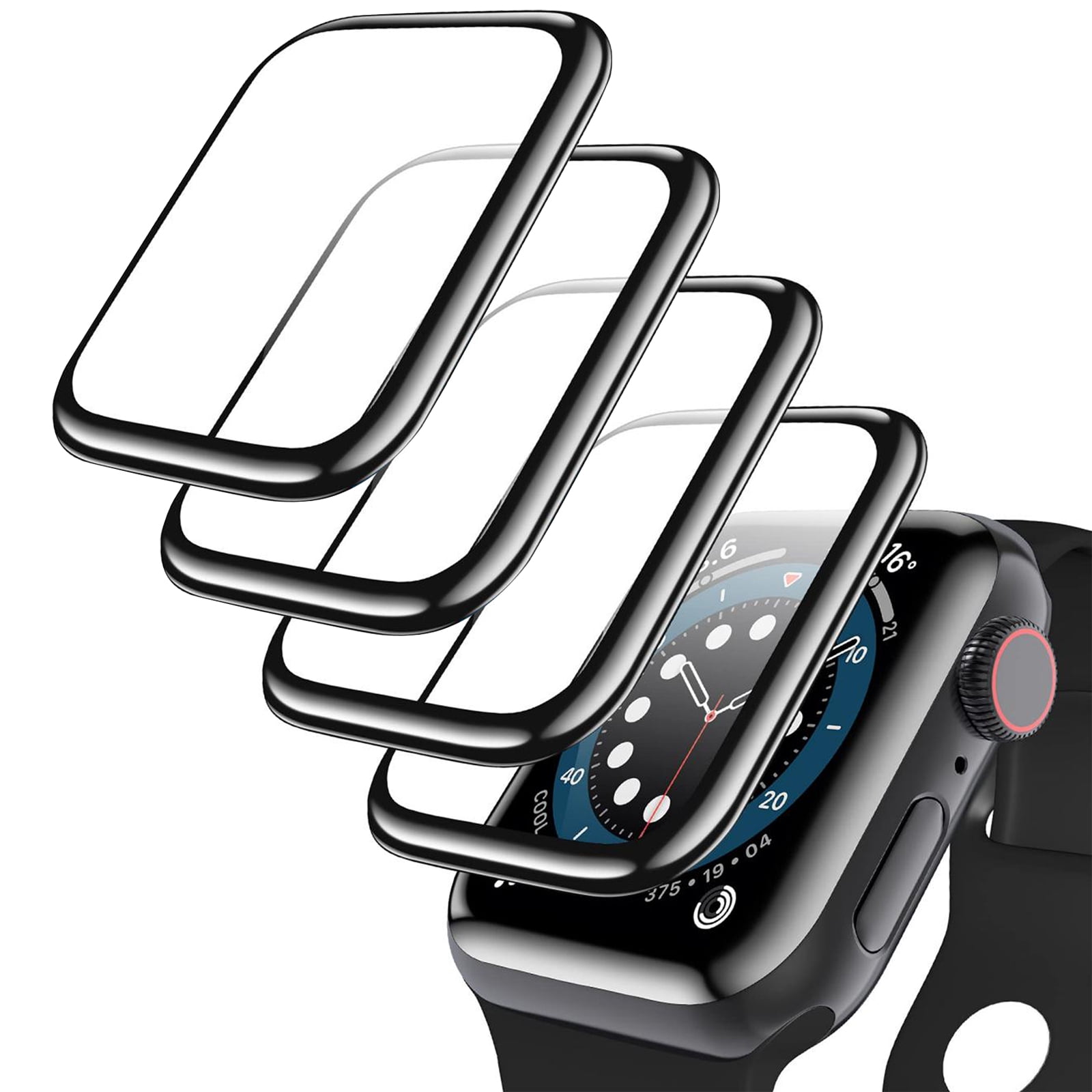 [4 Pack] PET Screen Protector Black Edge for Apple Watch Series 10 42mm ...