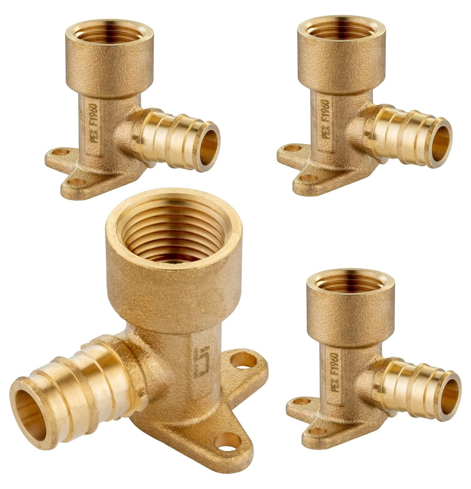 4 Pack PEX-A Fittings,1/2"x 1/2" Pex-a Expansion Female NPT Drop-ear Elbow,Brass PEX F1960 Drop ...