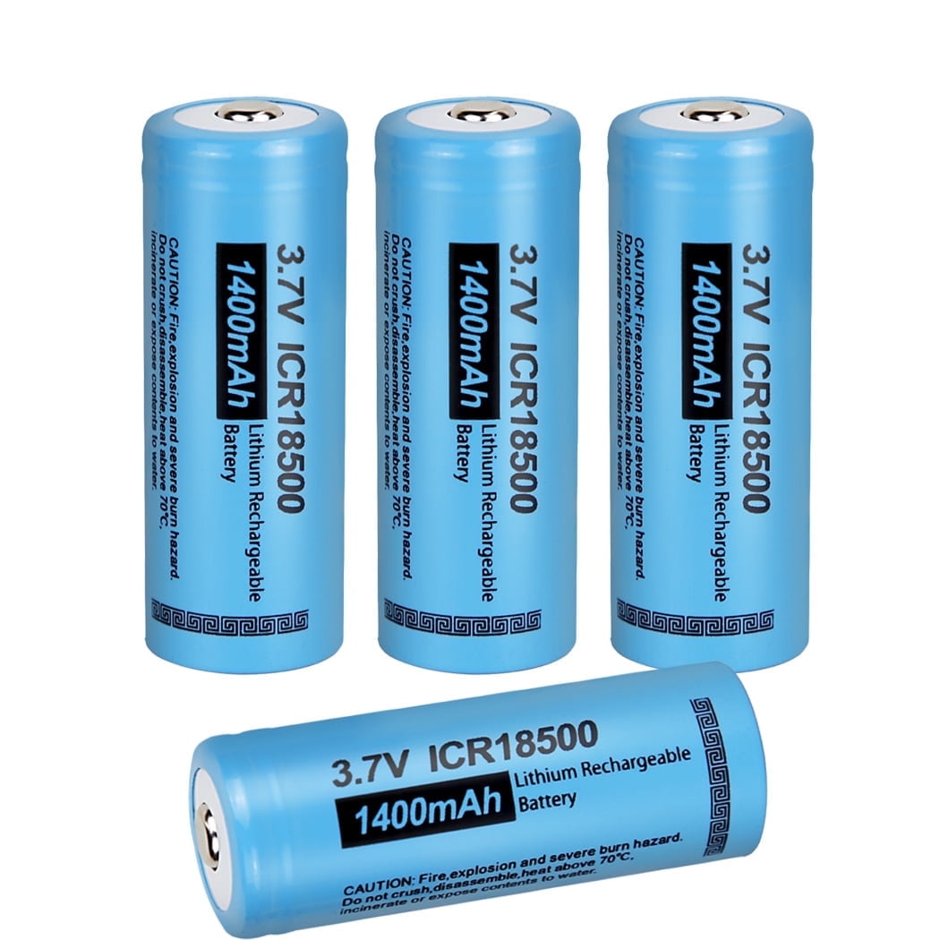 PKCELL ICR18500 1400mAh 3.7V Rechargeable Li-ion Batteries 4 Pack ...