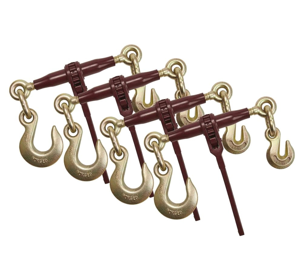 (4 Pack) PRO Heavy Duty Chain Specialty Binder Ratchet Style 3/8"-1/2 ...