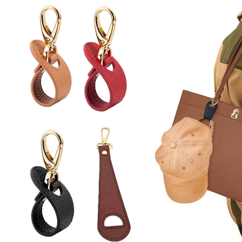 4 Pack PU Leather Hat Clip for Travel, Adult Unisex Cap Clip, Black ...