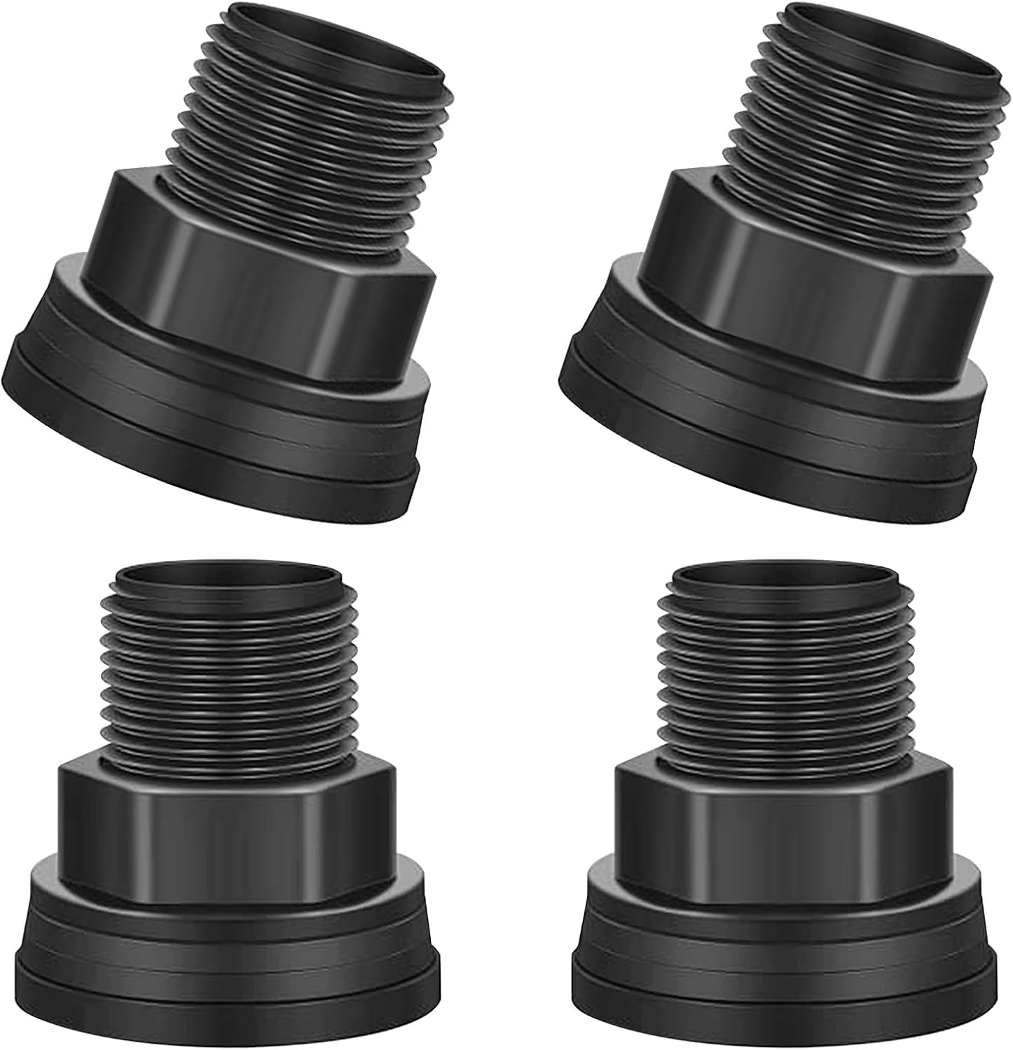 4 Pack PVC Bulkhead for Rain Barrels 3/4" Male 1/2" Female, Winspeed ...