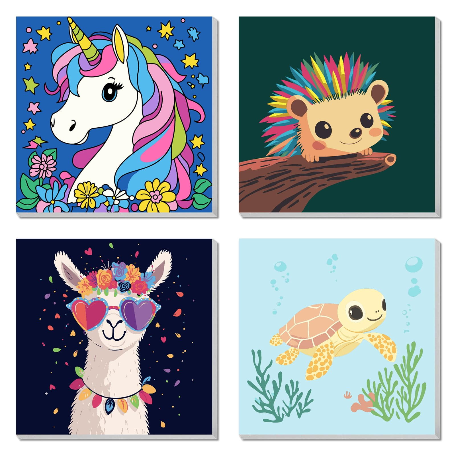 4 Pack Paint by Numbers Kit for Kids, Horse Color By Number Painting ...