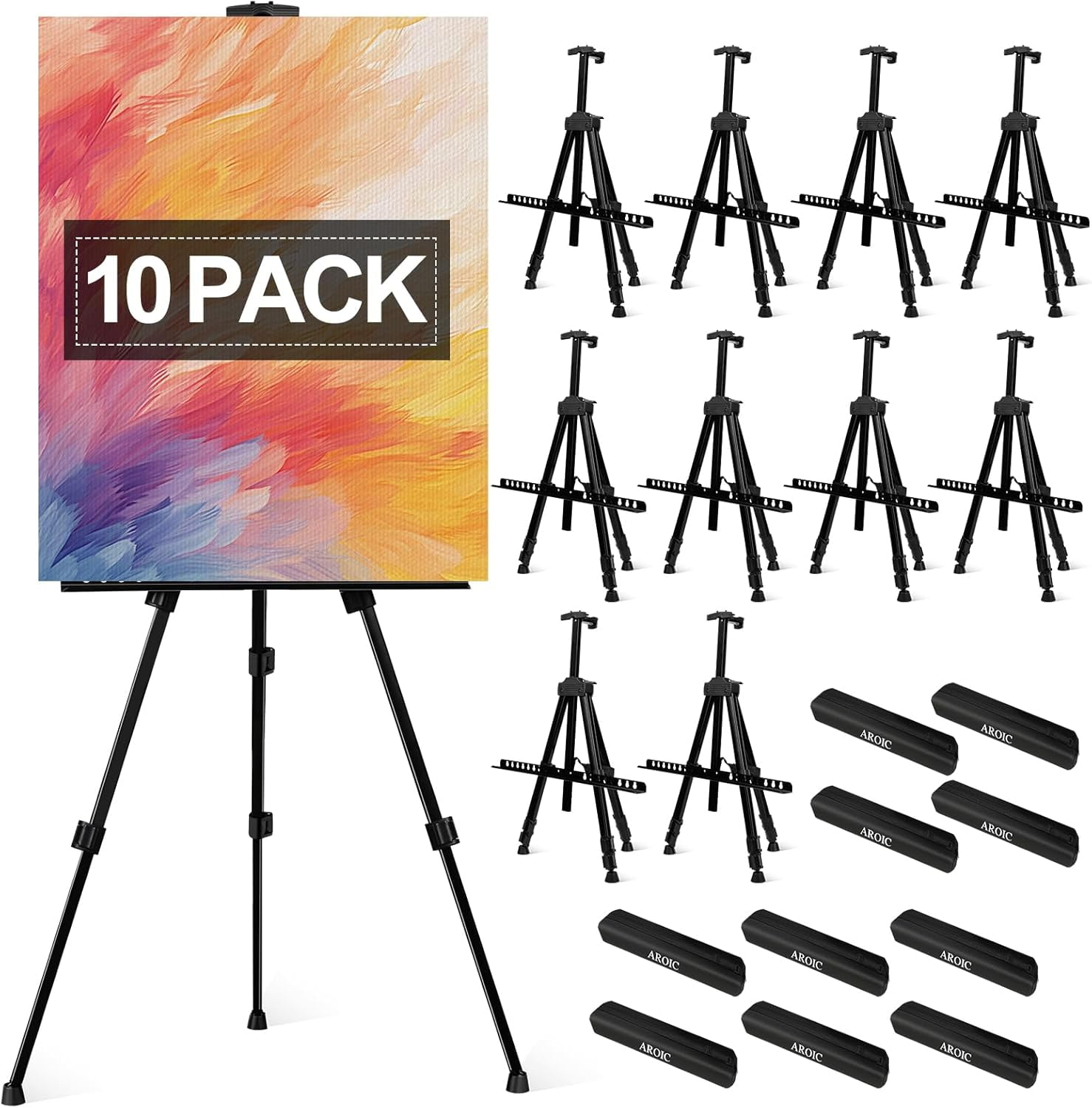 4 Pack Painting Display Easel Stand Portable Adjustable Metal Tripod ...