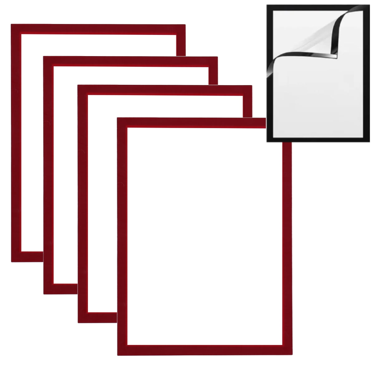 4 Pack Painting Magnetic Frame Self-Adhesive, Frames for Inner Size 9.8x13.7in/25x35cm Painting ...