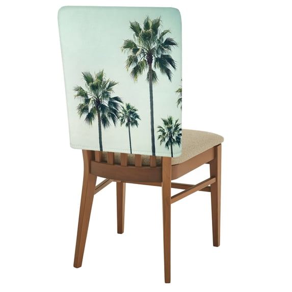 4 Pack Palm Tree Chair Back Covers Coastal Modern Light Green Palm ...