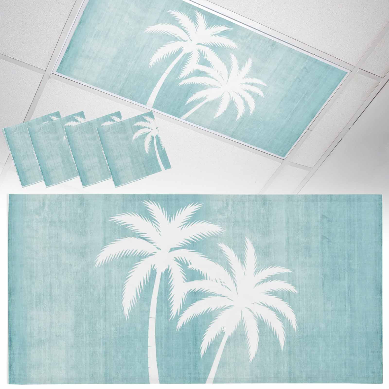 4 Pack Palm Tree Fluorescent Light Covers for Ceiling Lights Coastal ...