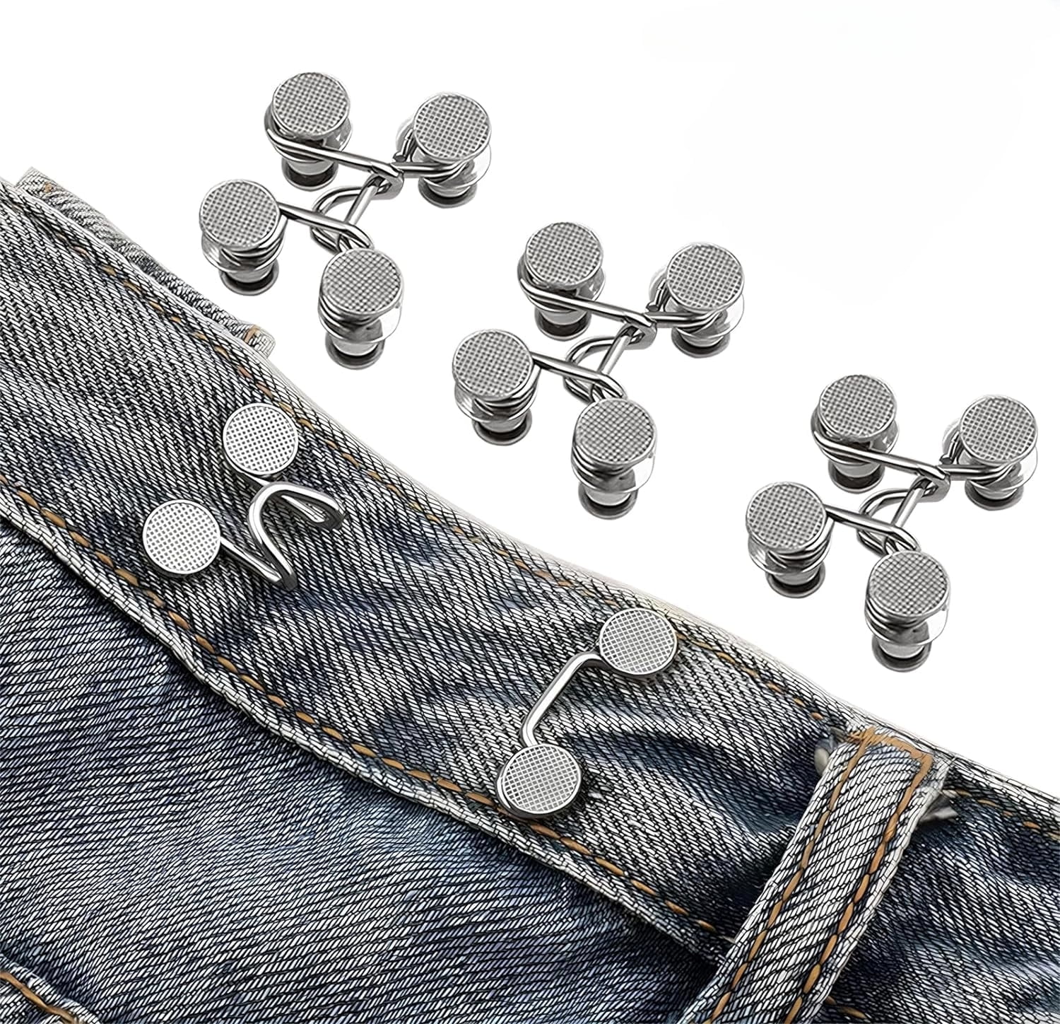 4 Pack Pant Waist Tightener Jeans Button Tightener Waistband Adjuster ...