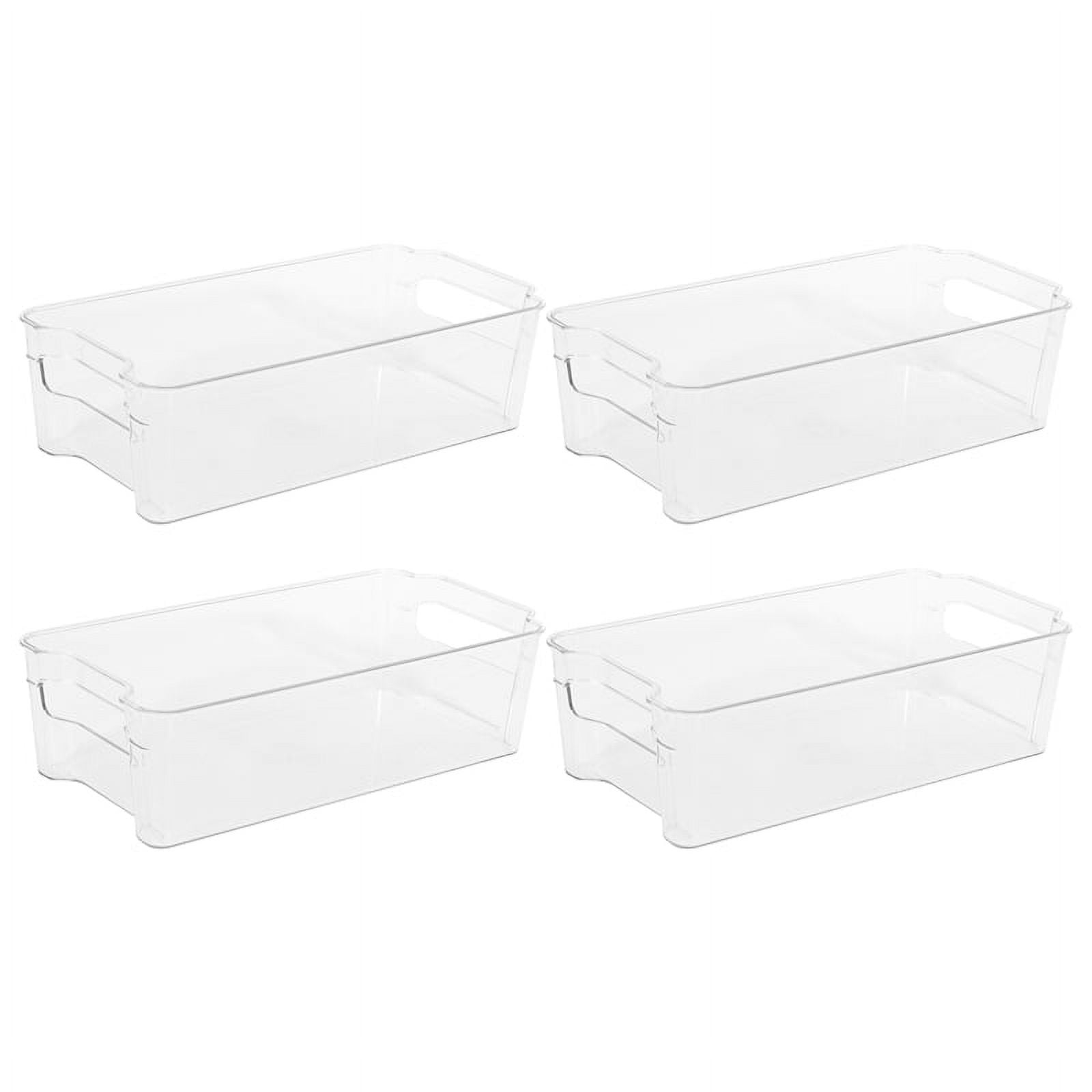4 Pack Pantry And Refrigerator Organizer Bins For Kitchen And Cabinet