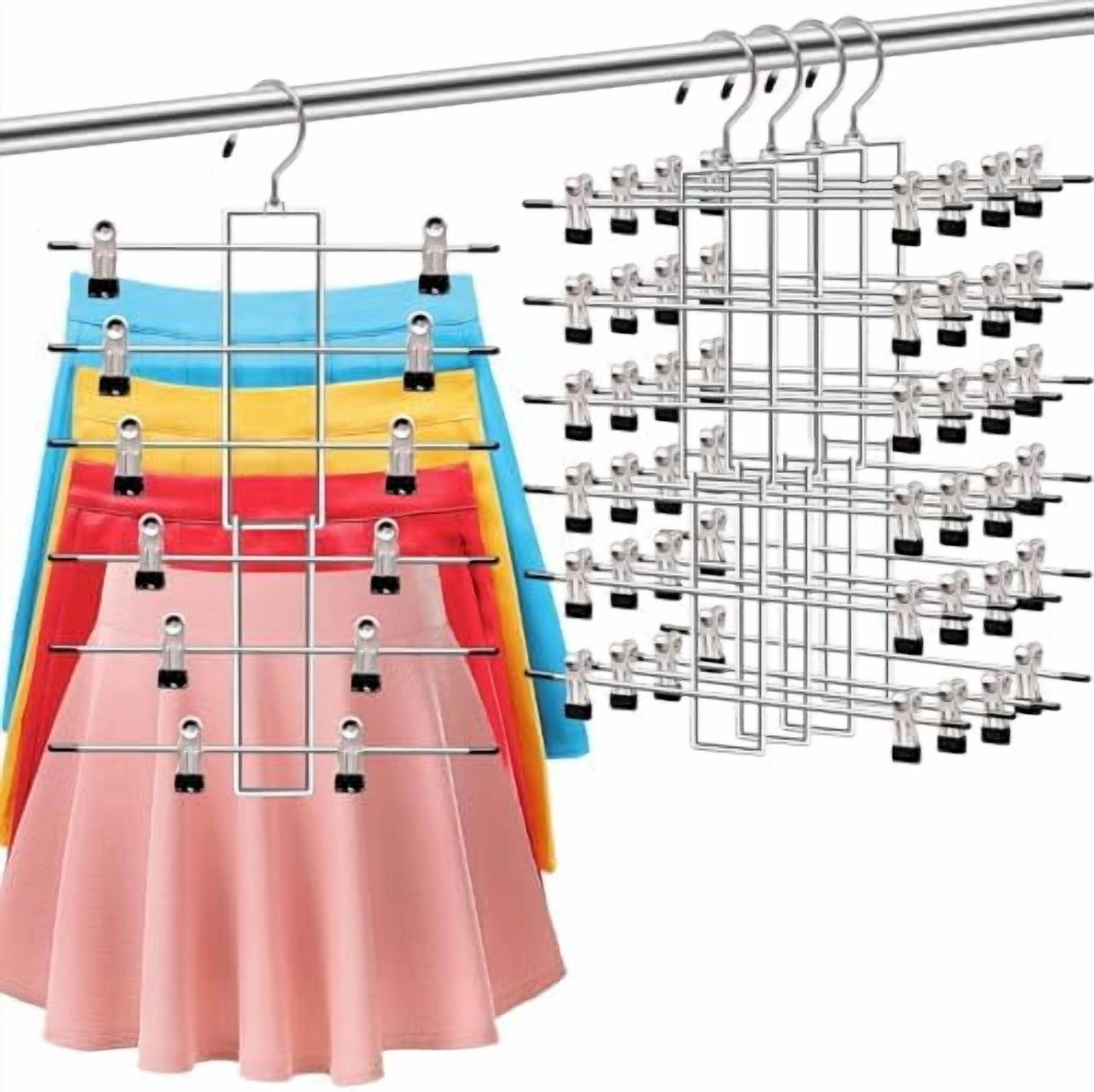 4 Pack Pants-Hangers-Space-Saving,6 Tier-Closet-Organizers-and-Storage ...
