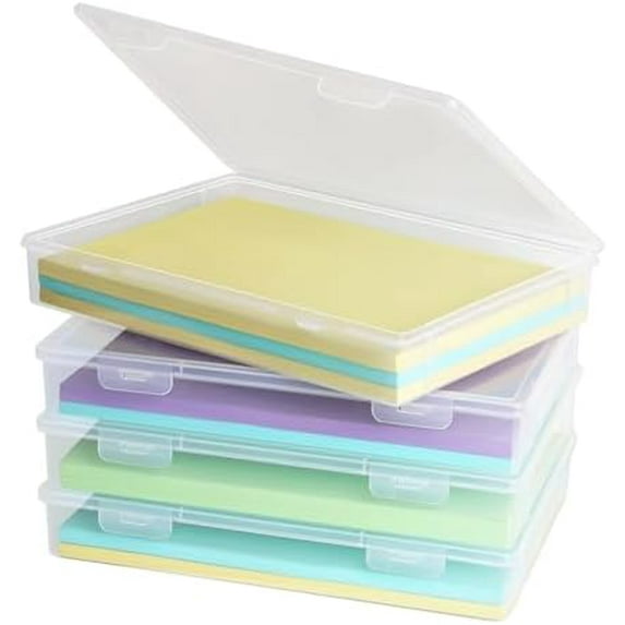 4 Pack Paper Organizer Storage Plastic Clear A4 Paper Storage Multi ...
