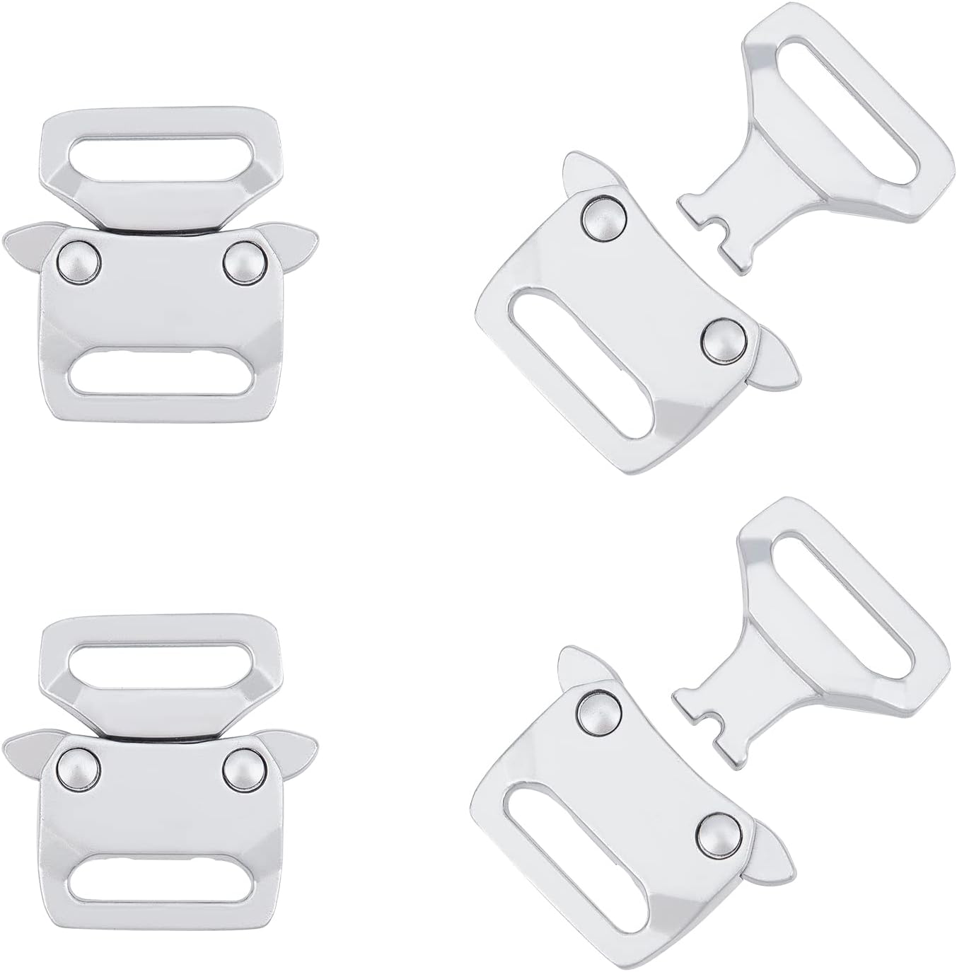 4 Pack Paracord Bracelet Buckles Alloy Side Release Buckles Matte ...