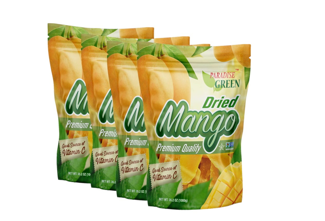 4 Pack | Paradise Green Premium Dried Mango, 35.2 oz - Walmart.com