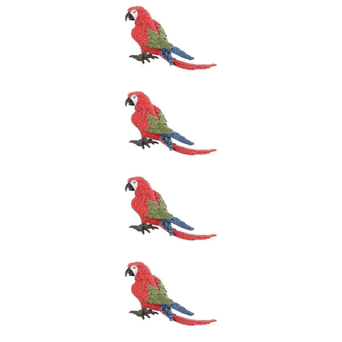4 Pack Parrot Bird Sculpture Artificial Birds Decor Toy Toys Child Red ...