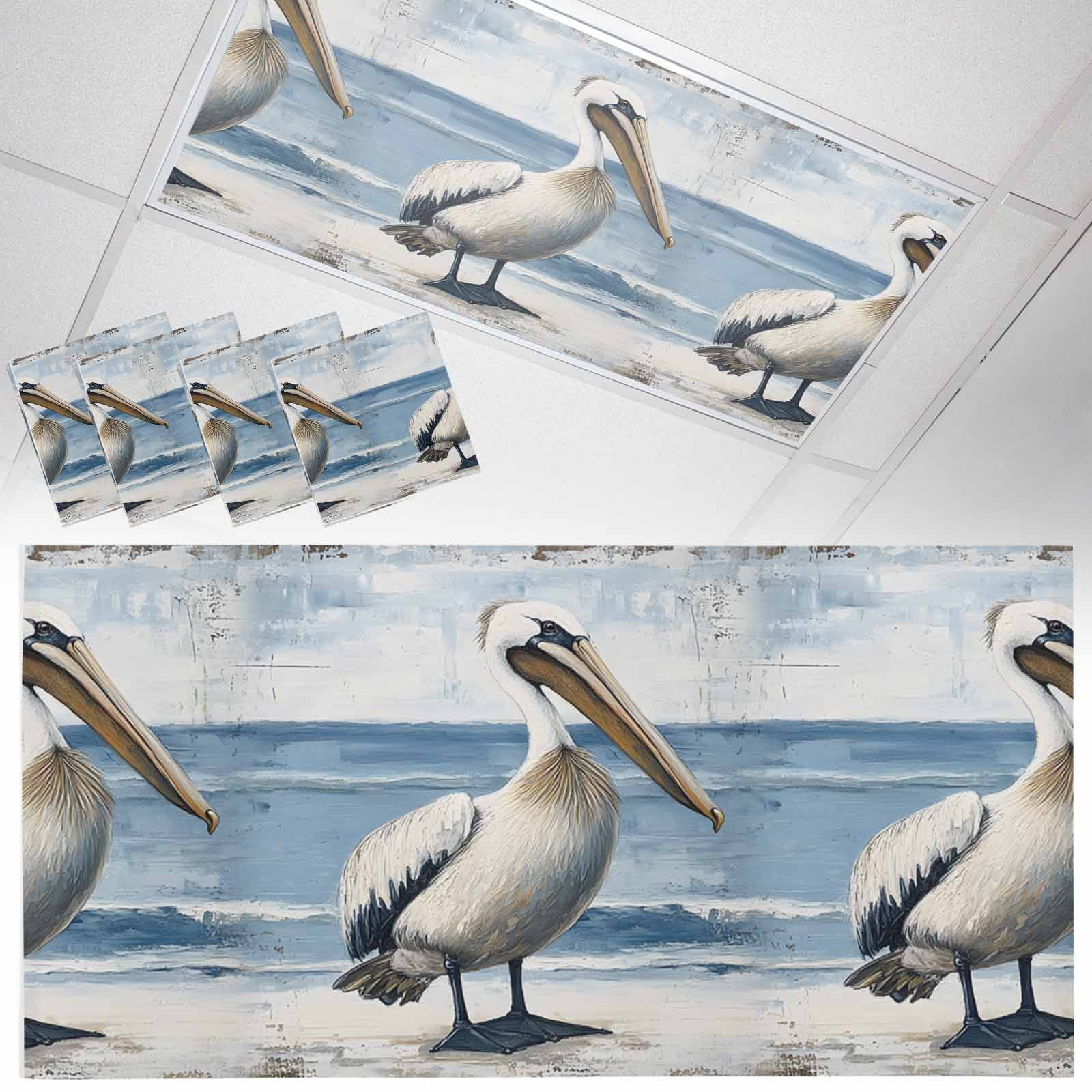 4 Pack Pelican Ocean Fluorescent Light Covers for Ceiling Lights Modern ...