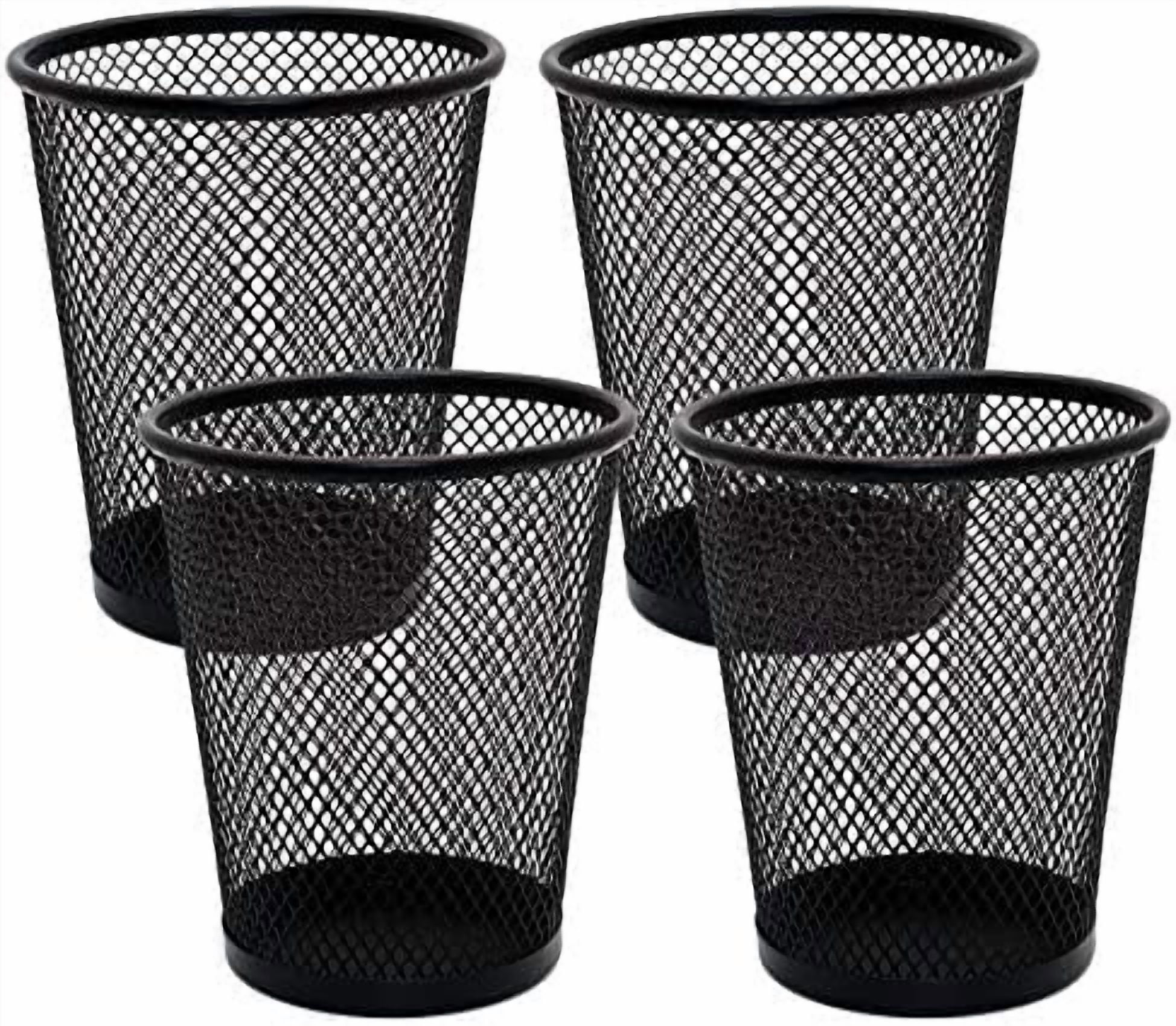 4 Pack Pen Holder Metal Mesh Pencil Holders Round Shaped Pen Holders ...