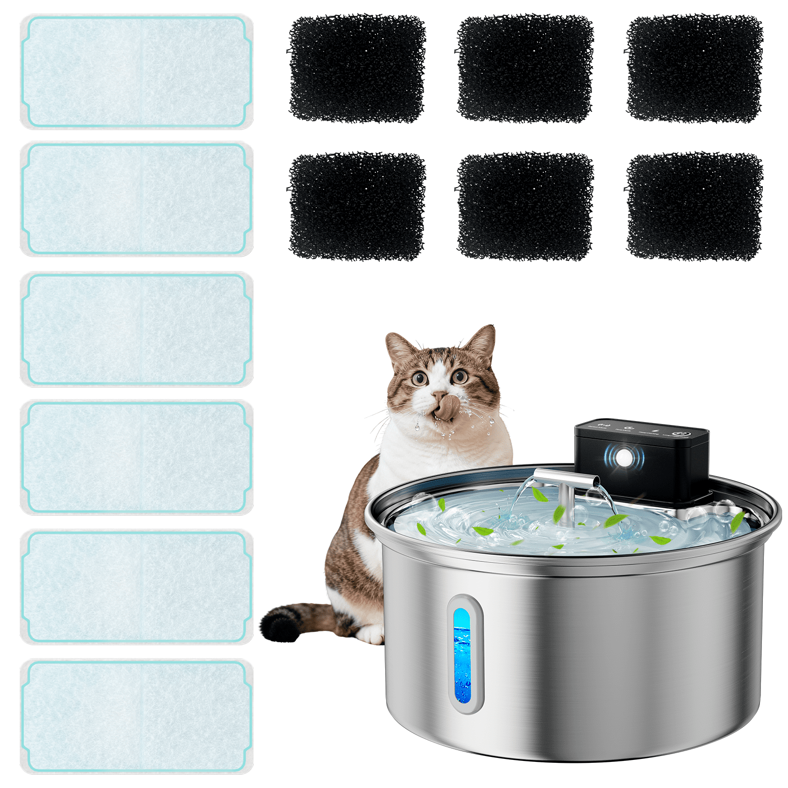 YUWENUS 4 Pack Pet Water Fountain Filters, Activated Carbon, Fits 135 ...