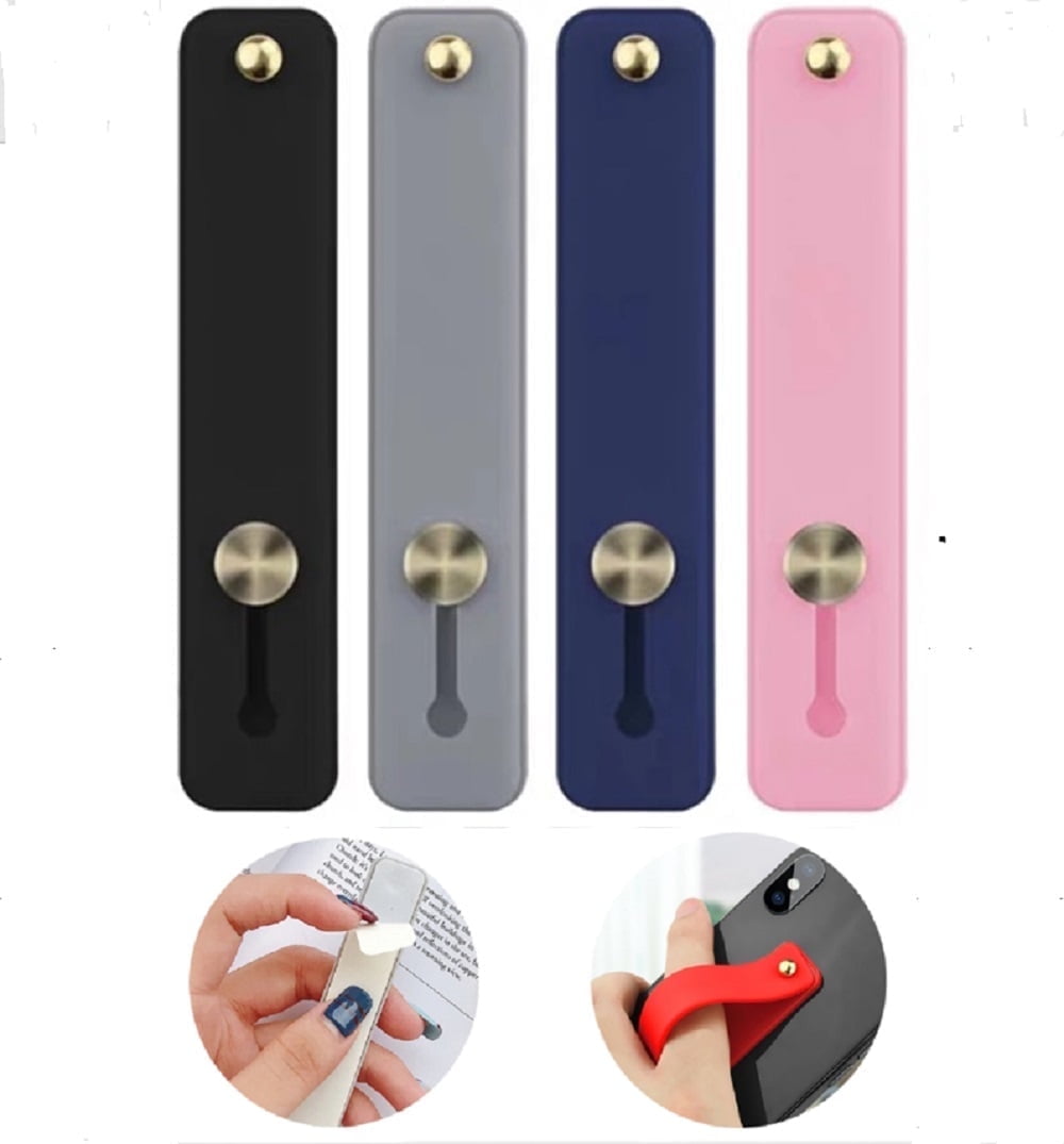4-Pack Self-Adhesive Finger Grip Straps & Phone Holder Kickstands for ...