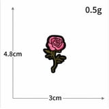 4 Pack Pink Flower Embroidery Patches - Self-Adhesive Cloth Patches for ...