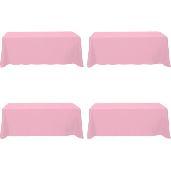 4 Pack Pink Tablecloths 90 x 156 Inch for 8ft Rectangle Tables - 150 ...