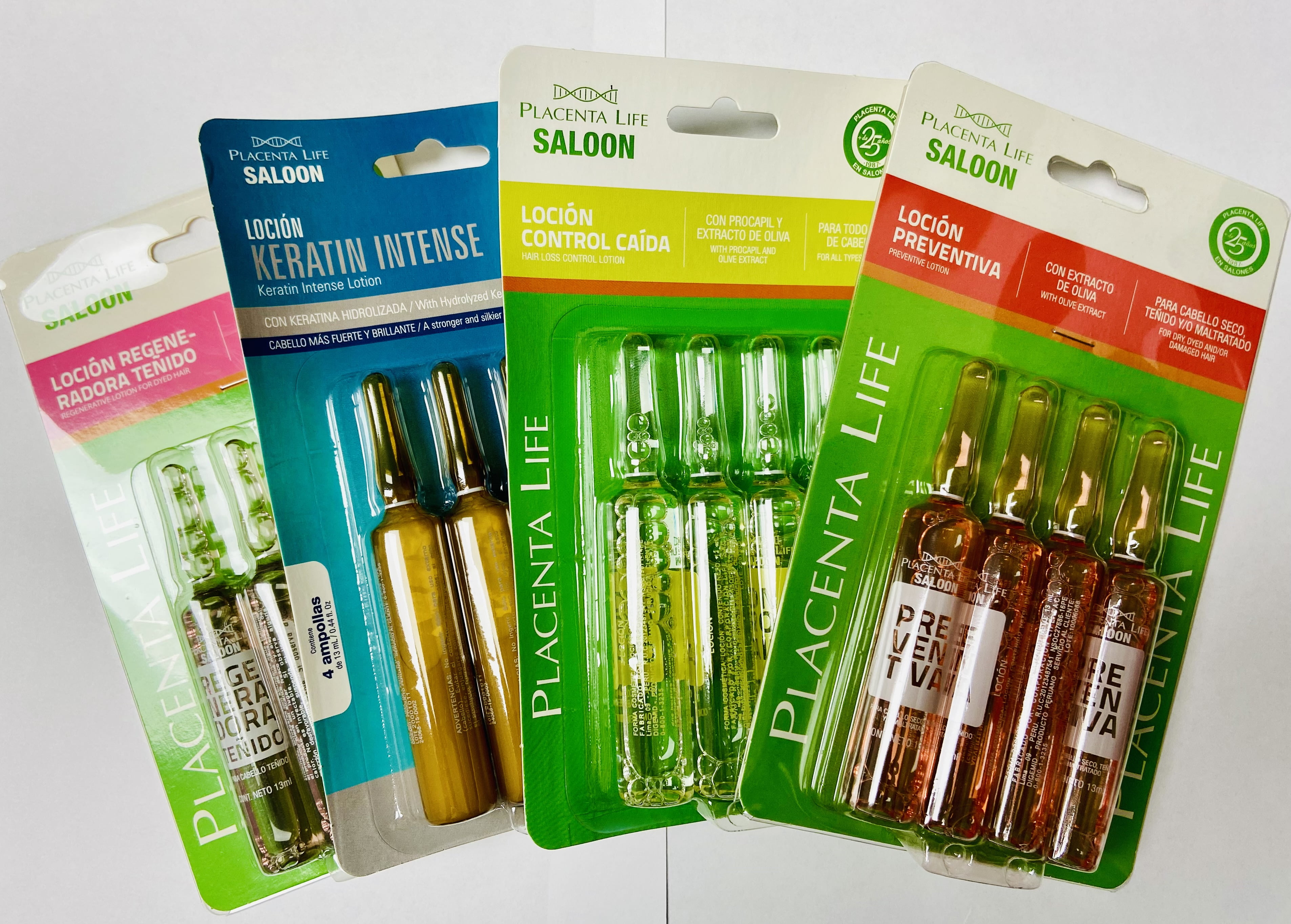 4-Pack Placenta Life Ampoules for a Complete Hair Treatment /Ampollas ...