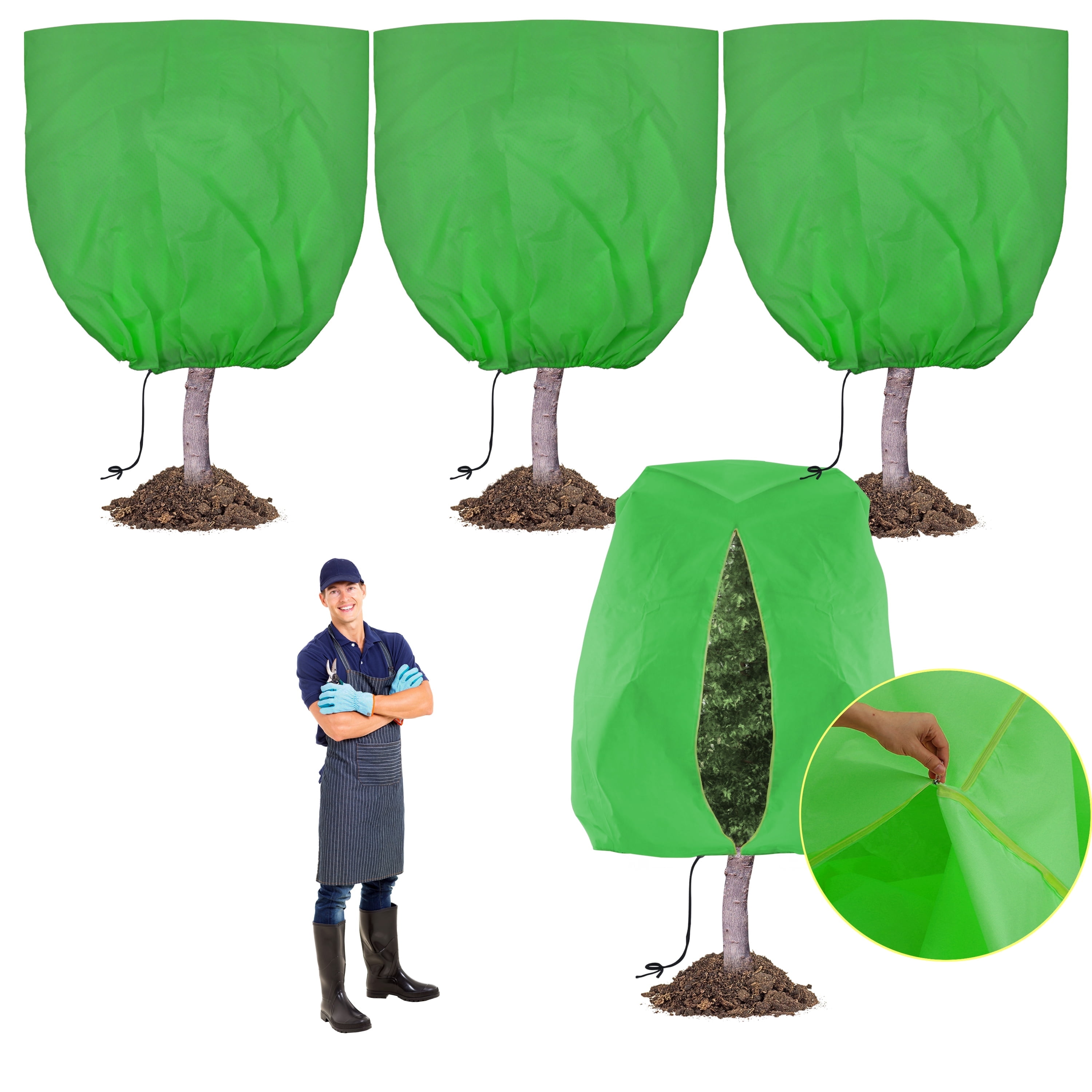 4-Pack Plant Covers, 95"H x 80"W, Green - Walmart.com