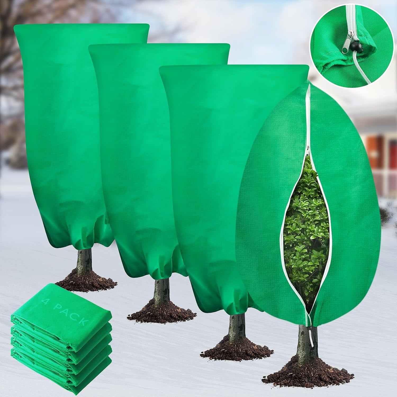 4 Pack Plant Covers Freeze Protection 47.28" x 70.92" Frost Cloths ...