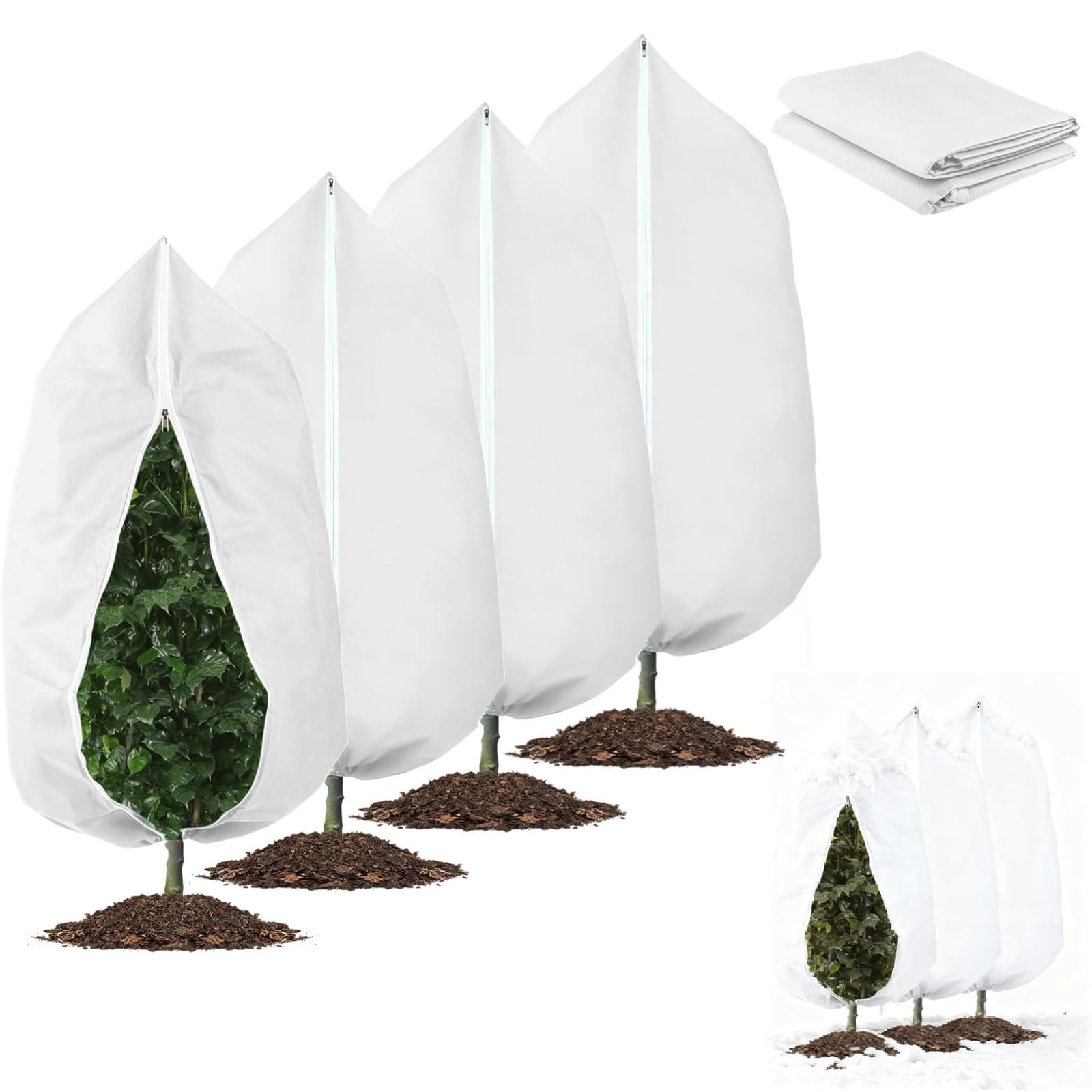 4-Pack Plant Covers Freeze Protection, Round Frost Blankets for Outdoor ...