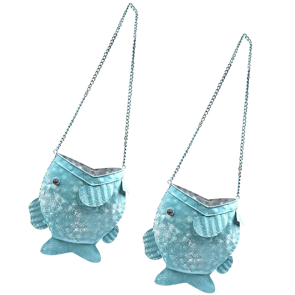 4 Pack Plant Hanging Flower Stand Fish Shaped Container Wall Basket ...