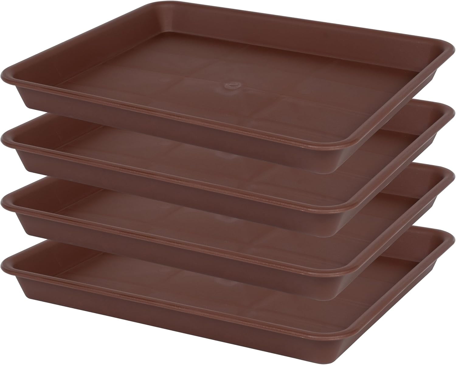 4 Pack Plant Saucer Tray Rectangular, Plant Saucers for Indoors, Heavy ...