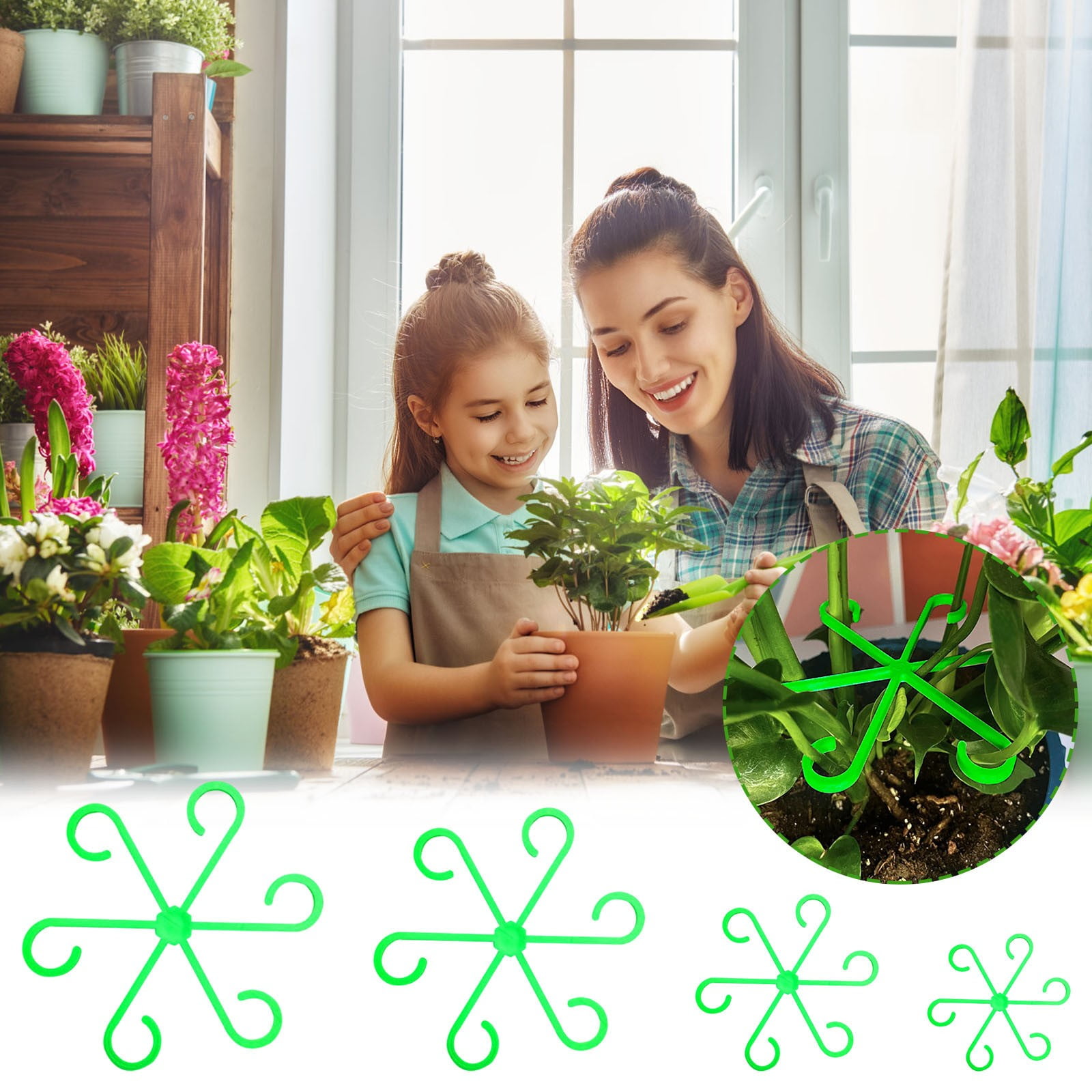 4-Pack Plant Support Stakes for Climbing Plants, Adjustable Garden ...