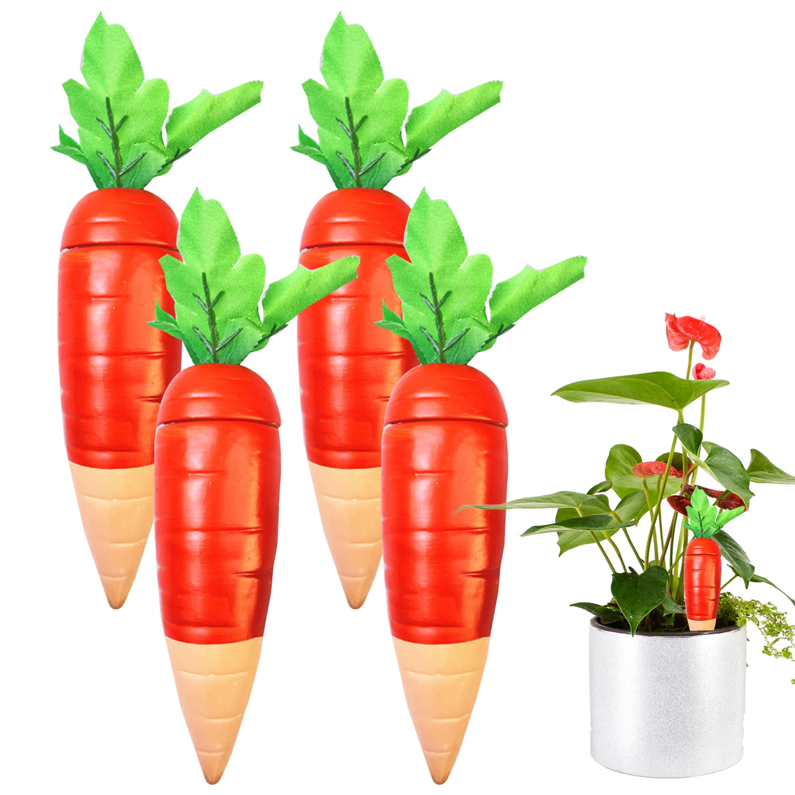 4 Pack Plant Watering Carrot Drip Irrigation Stakes, Extra Large Easy ...