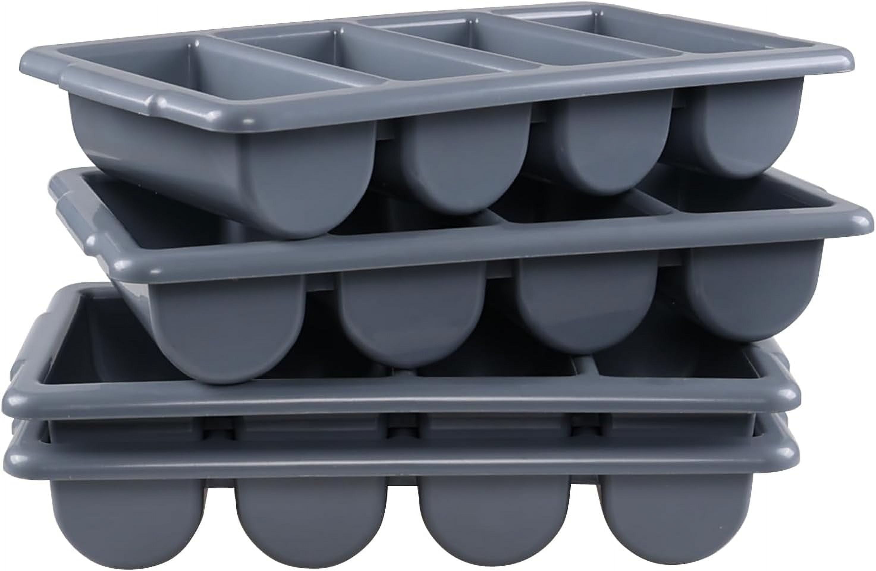 4-Pack Plastic 4 Compartment Cutlery Bin, Flatware Storage Tray ...