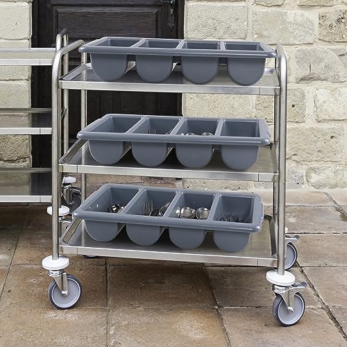 4-Pack Plastic 4 Compartment Cutlery Bin, Flatware Storage Tray ...