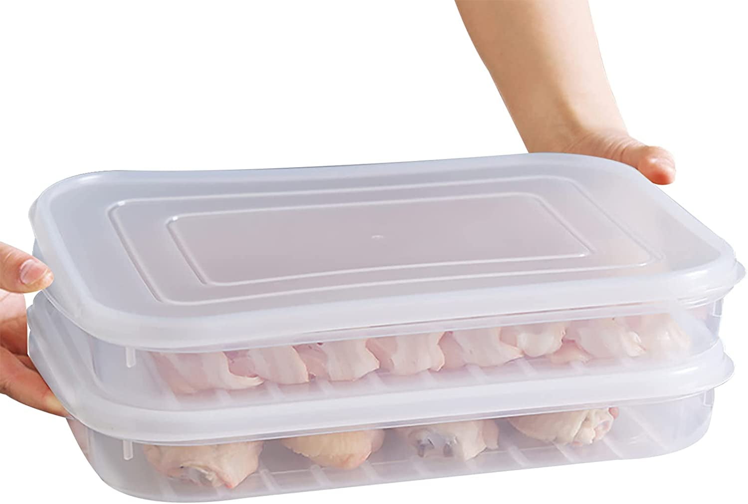 4 Pack-Plastic Bacon Keeper with Lids Airtight, Deli Meat Cold Cuts ...
