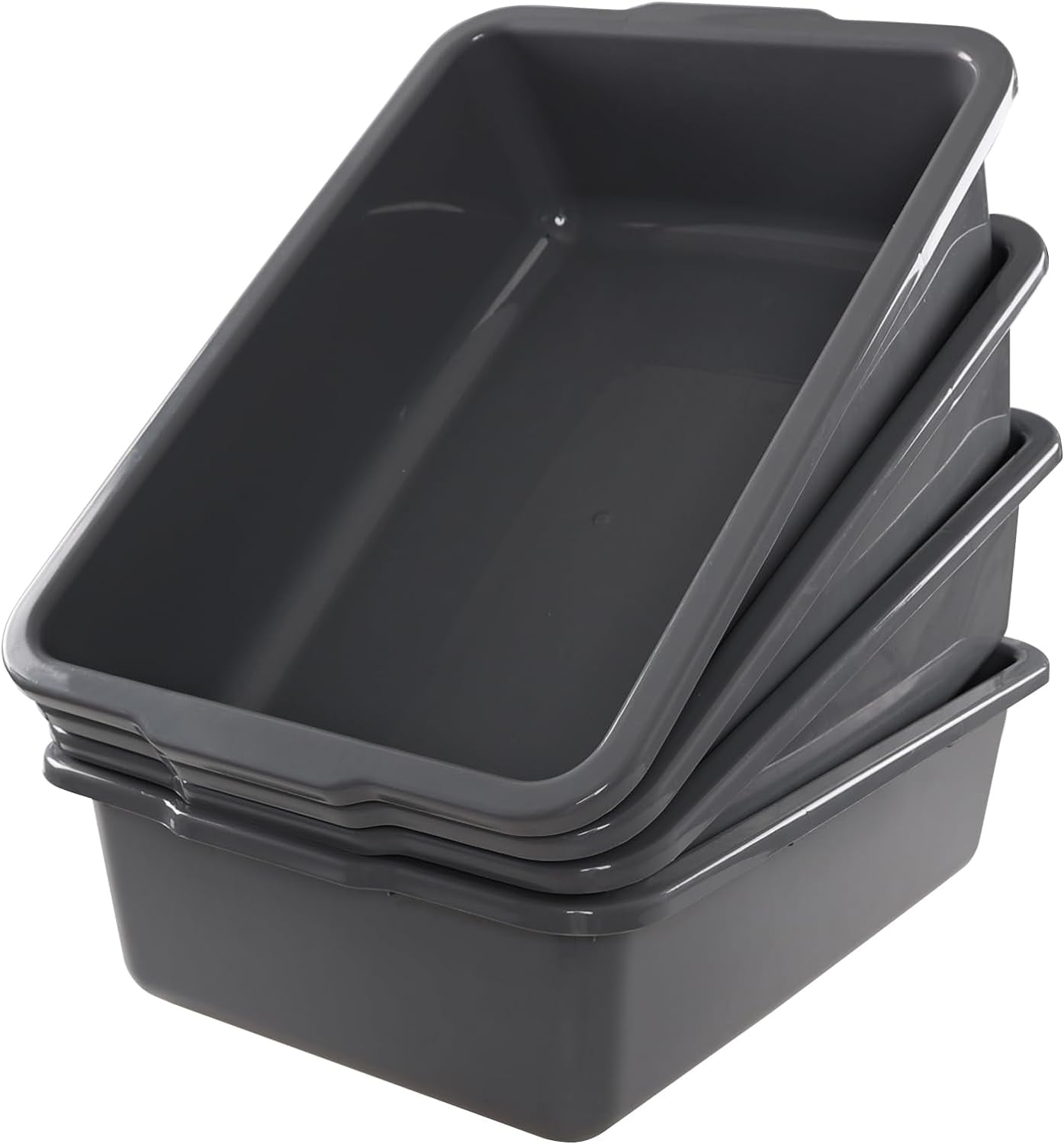 4-Pack Plastic Bus Box/Utility Box, Commercial Tote Box, 32 Liter ...