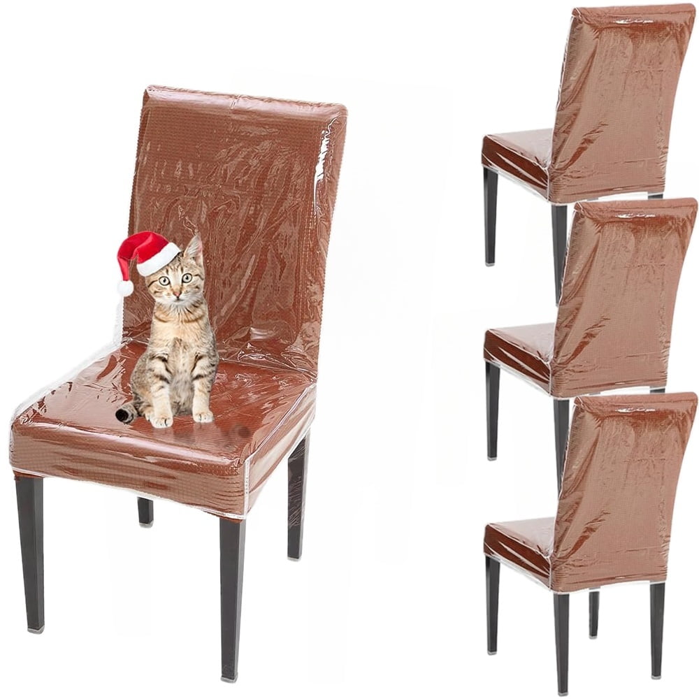 4 Pack Plastic Chair Covers, 21x18in Clear Dining Room Chairs Cover for ...