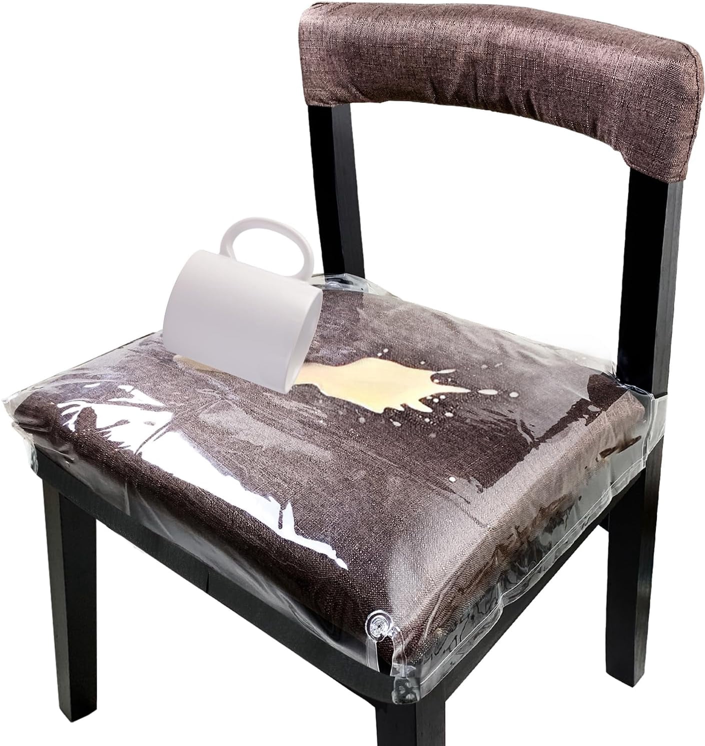 4 Pack Plastic Chair Covers for Dining Room, Clear Chair Seat ...