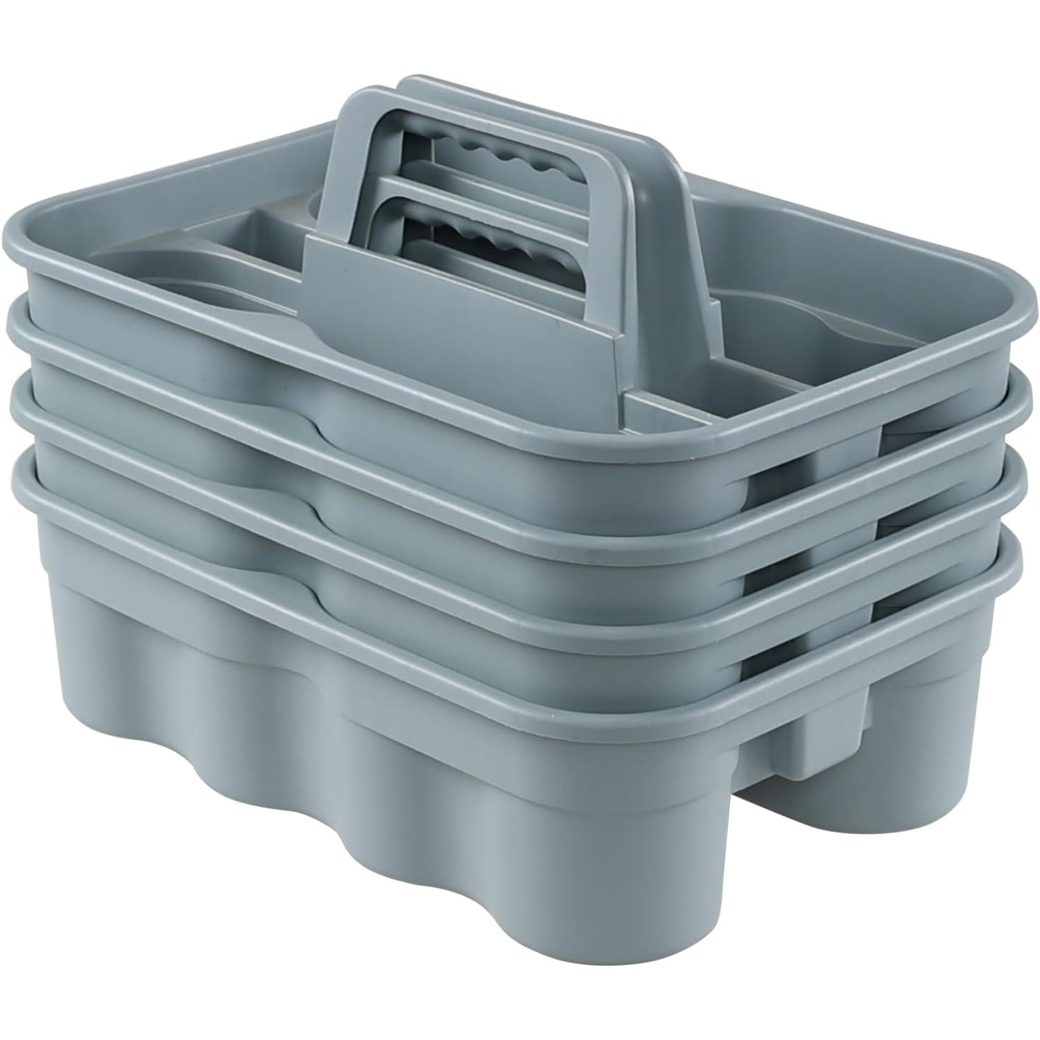 4-Pack Plastic Cleaning Caddy with Handle, Plastic Cleaning Tool Caddy ...