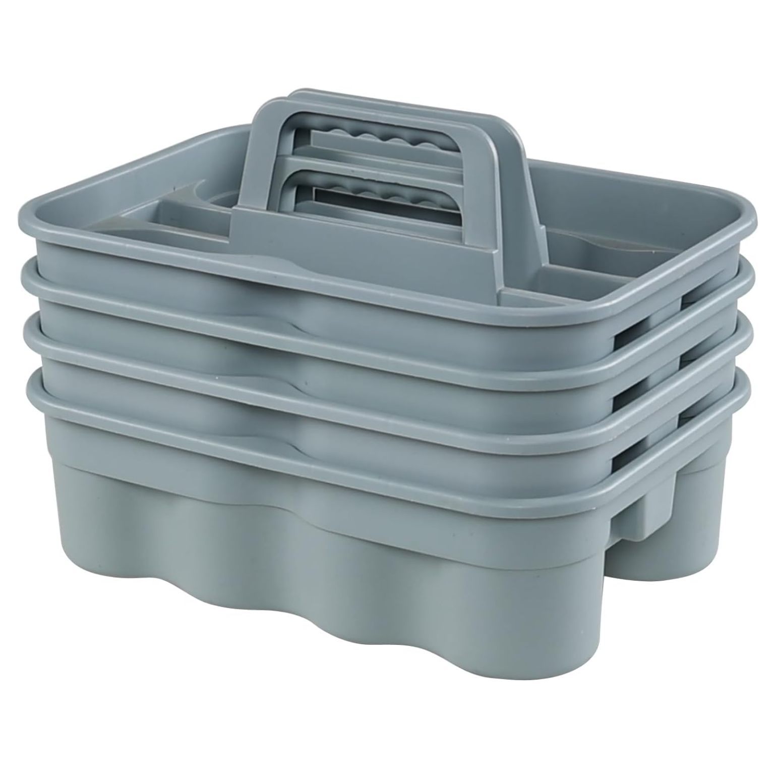 4-Pack Plastic Cleaning Tool Storage Caddy, 2 Compartment Caddy with ...