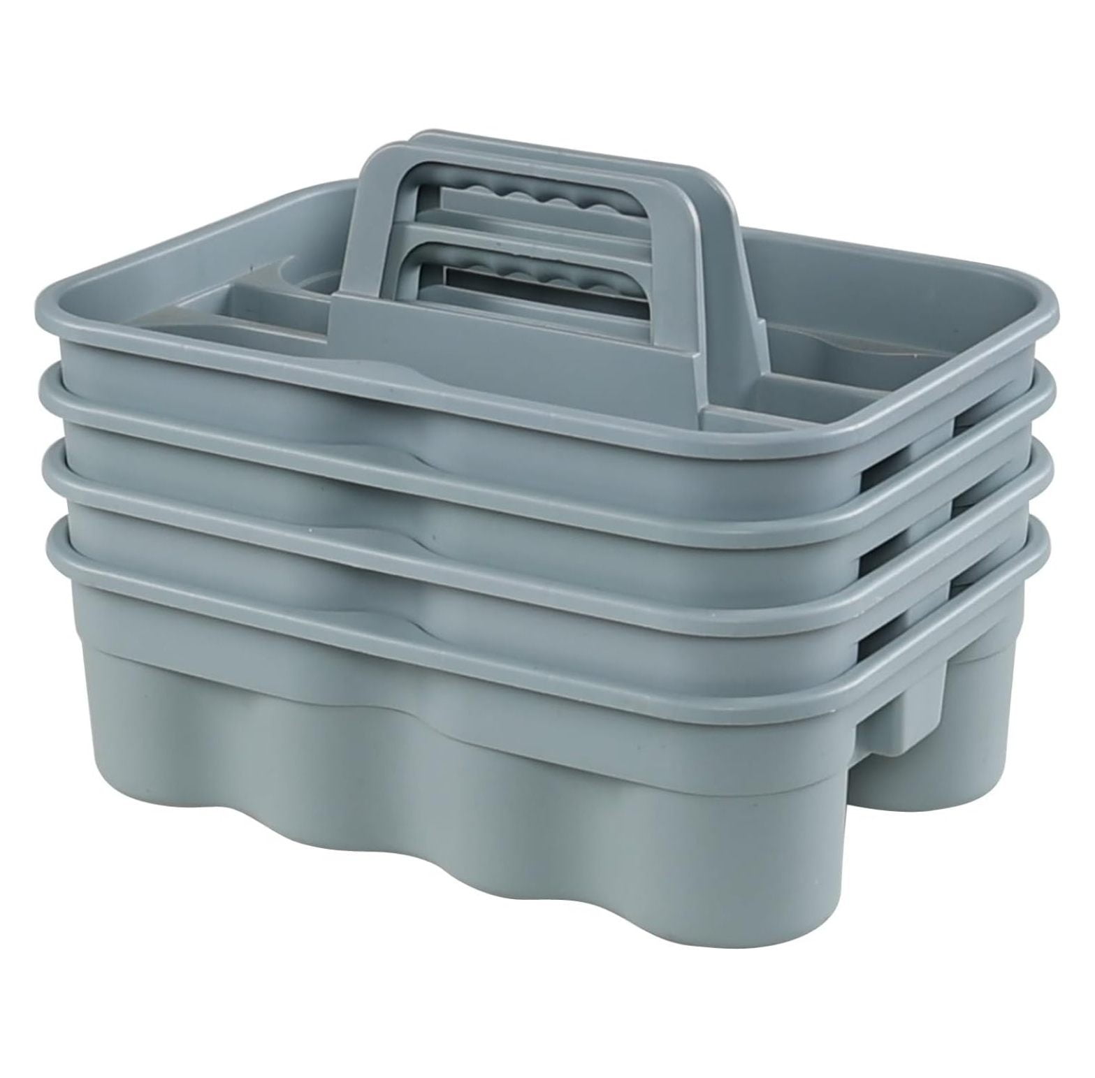 4-Pack Plastic Cleaning Tool Storage Caddy, 2 Compartment Caddy with ...