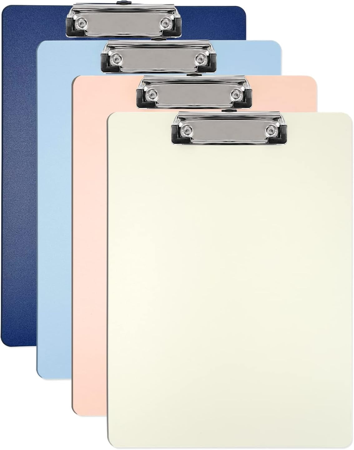 4 Pack Plastic Clipboards Multiple Colors Clip Boards with Low Profile ...
