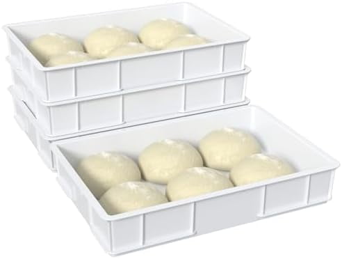 4-Pack Plastic Commercial Dough Proofing Boxes, Stackable Pizza ...