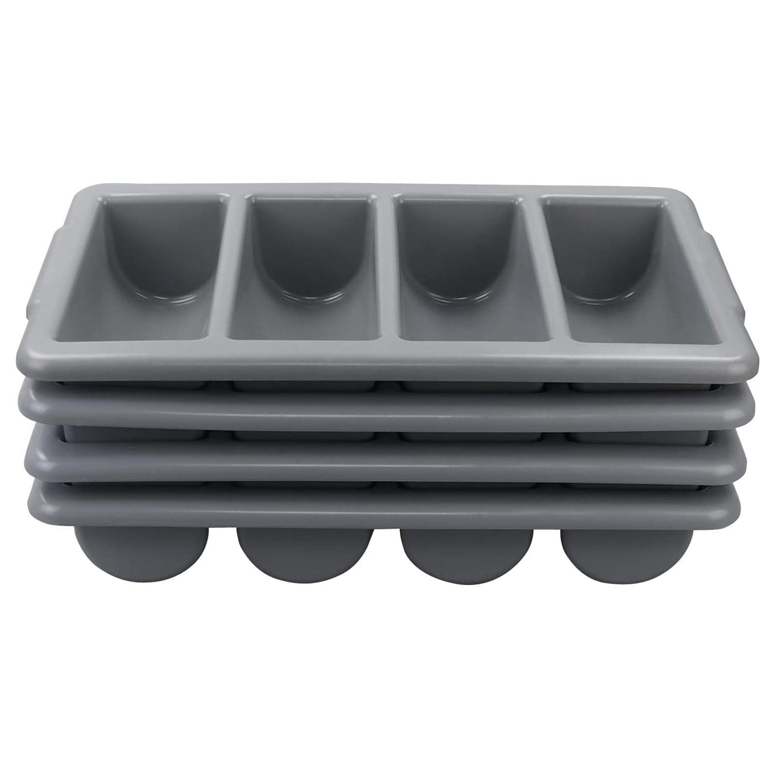 4-Pack Plastic Cutlery Bin, 4-Compartment Cutlery Bin, Gray - Walmart.com