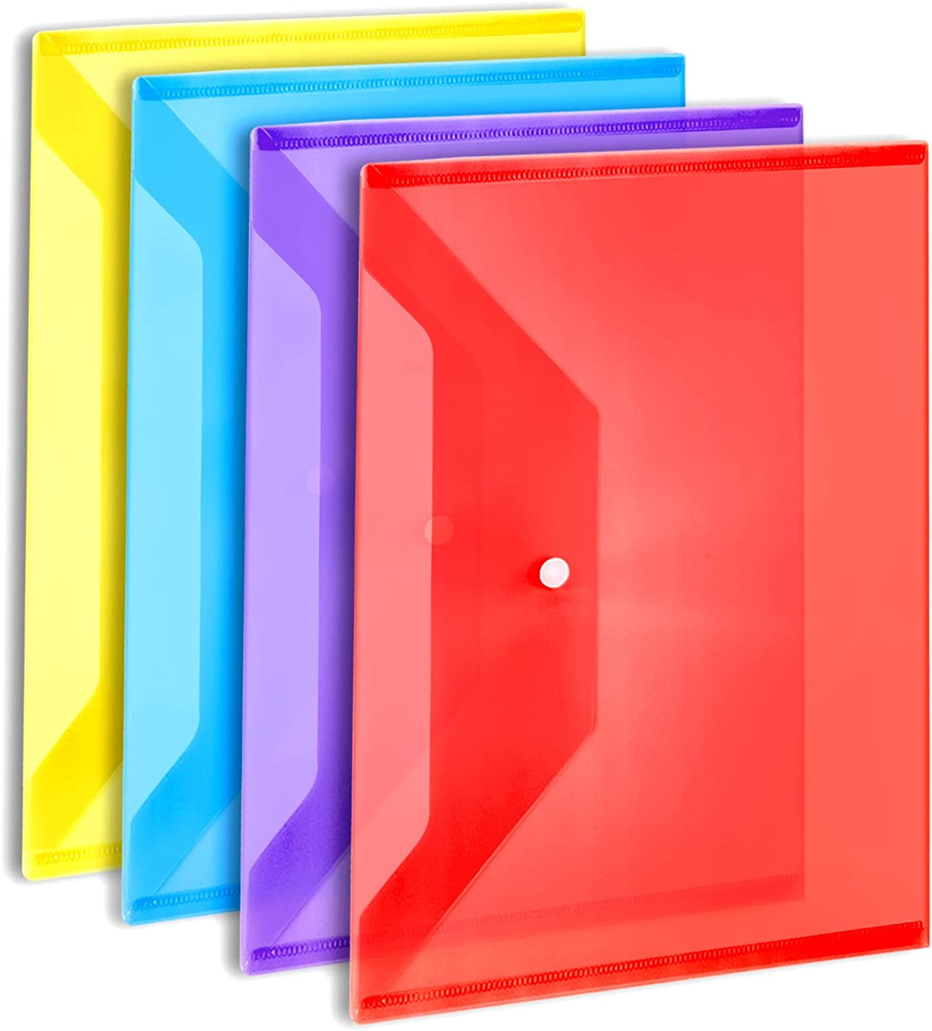 4 Pack Plastic Envelopes with Snap Closure,US Letter A4 Size Plastic ...
