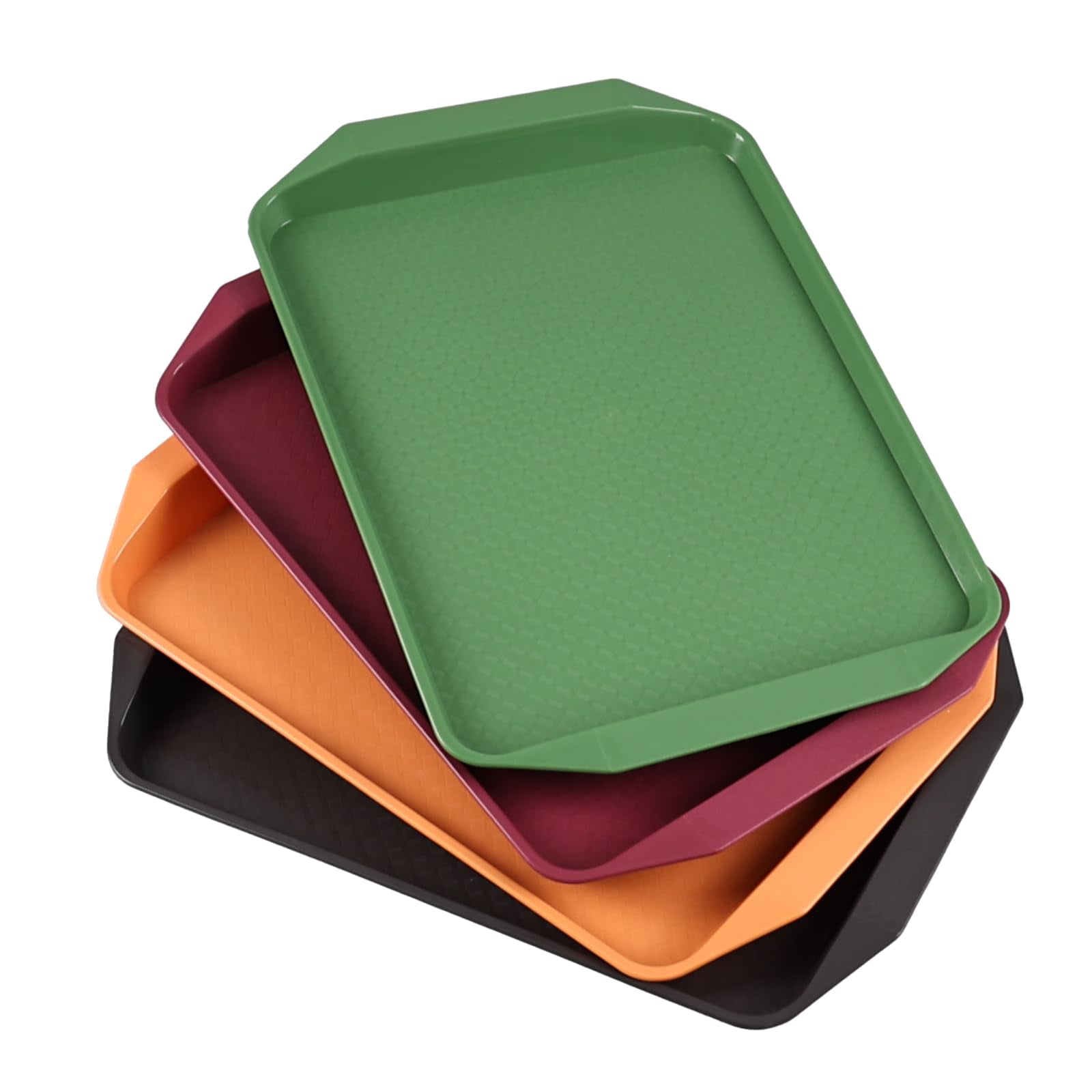 4-Pack Plastic Fast Food Serving Tray, Colored Cafeteria Serving Trays ...