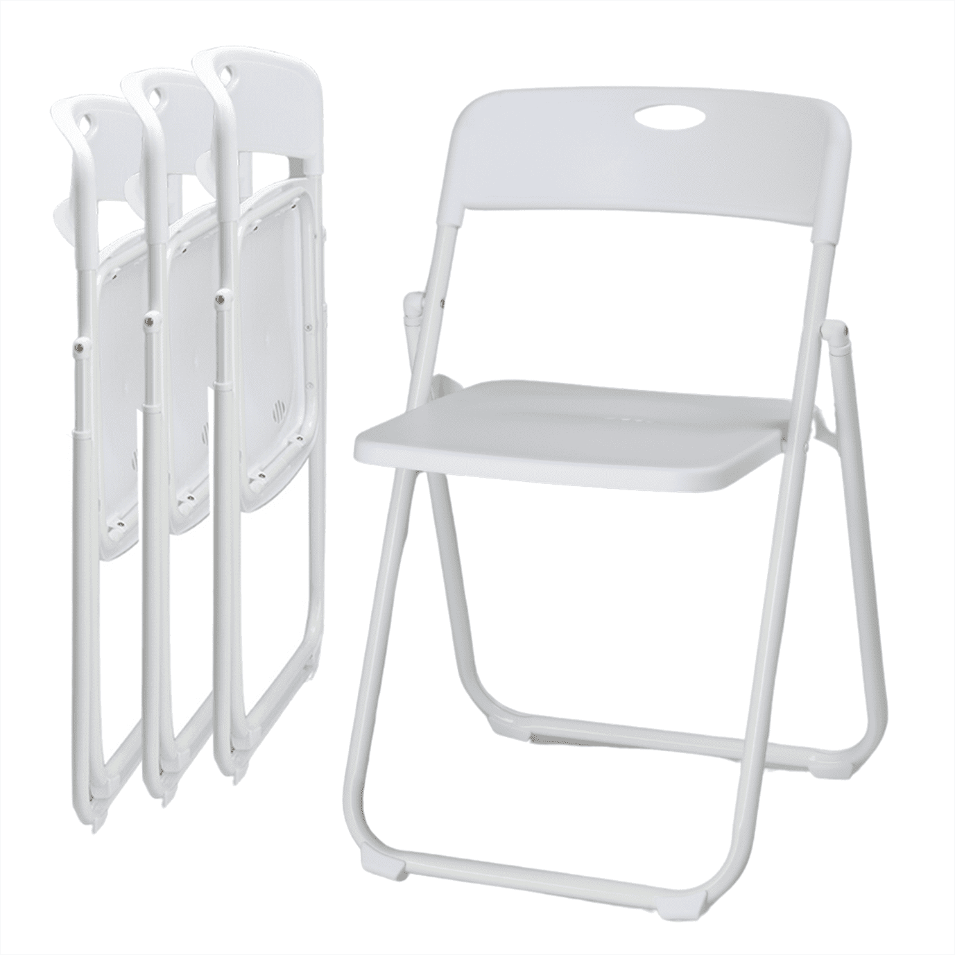 4 Pack Plastic Folding Chairs, Stackable Commercial Chairs, Portable ...