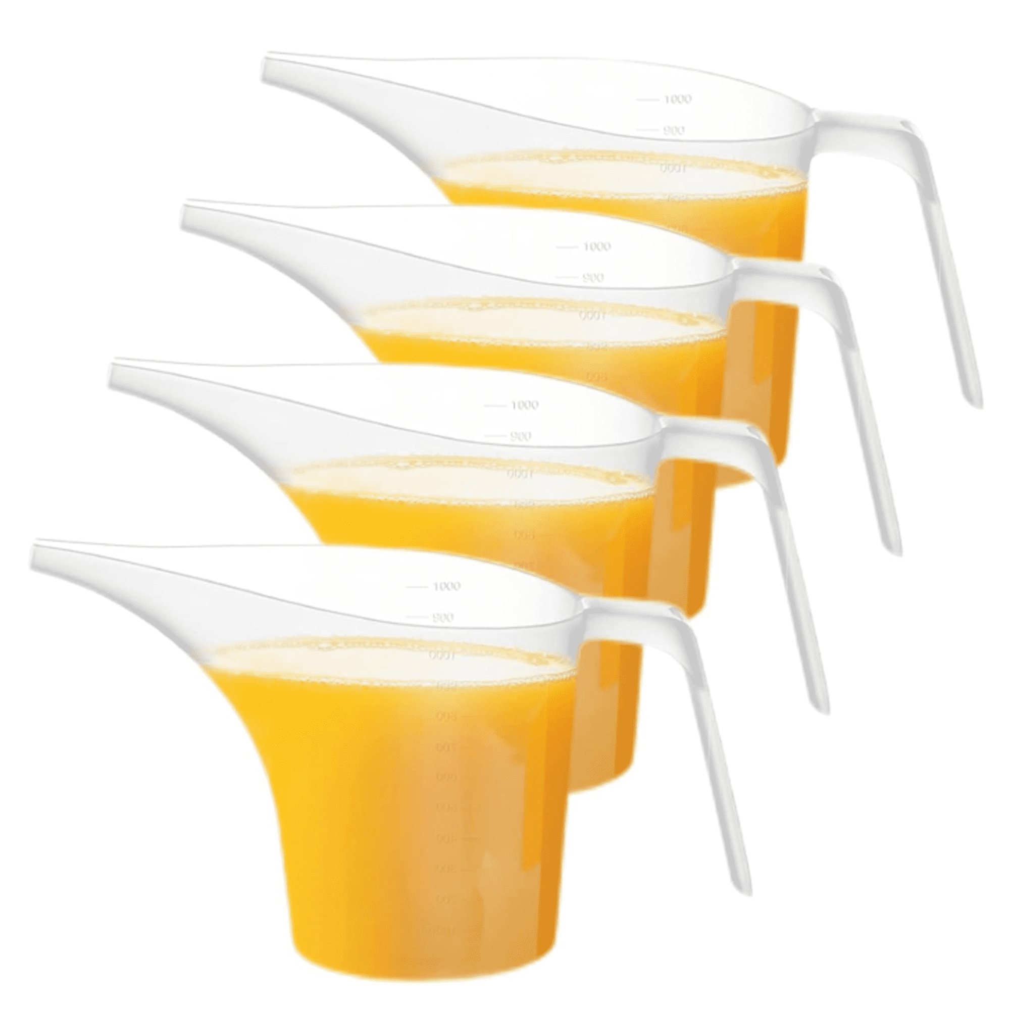 4 Pack Plastic Funnel Pitcher,Measuring Cup with Long Spout,Large ...